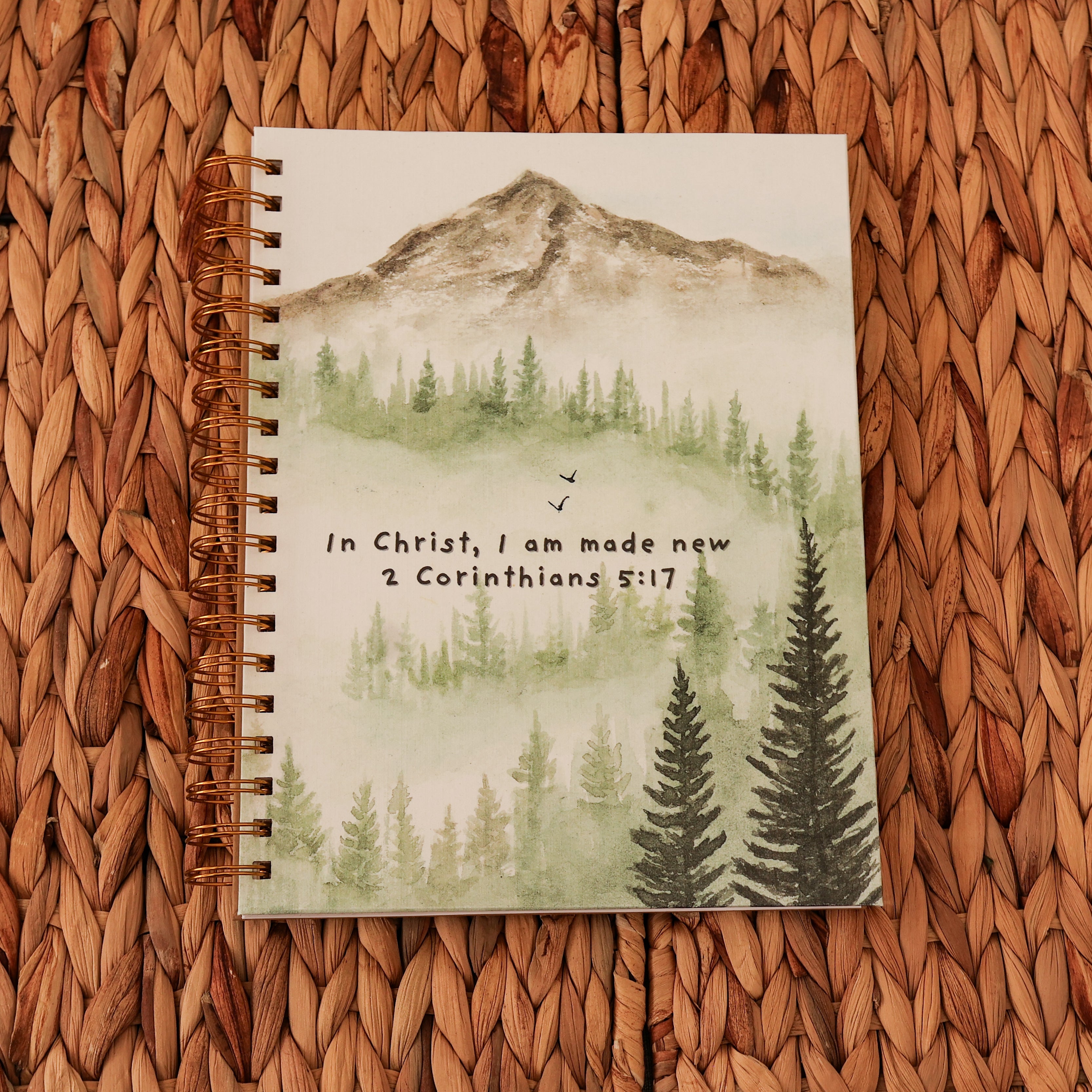 Large Spiral Bound Notebook “With Him” Cover Series – Proverbs and Pens